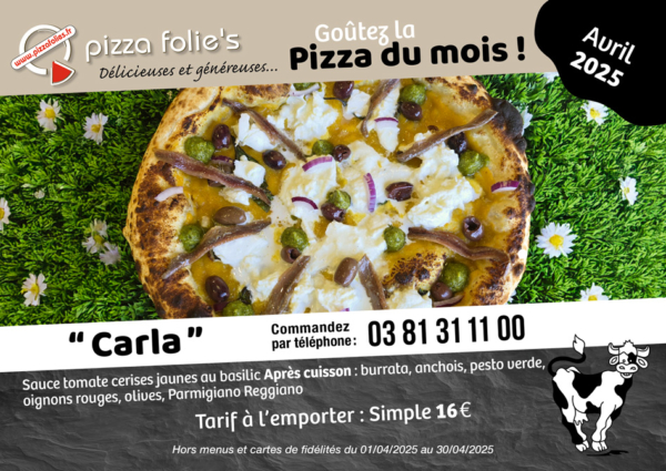 Notre carte – Pizza folie